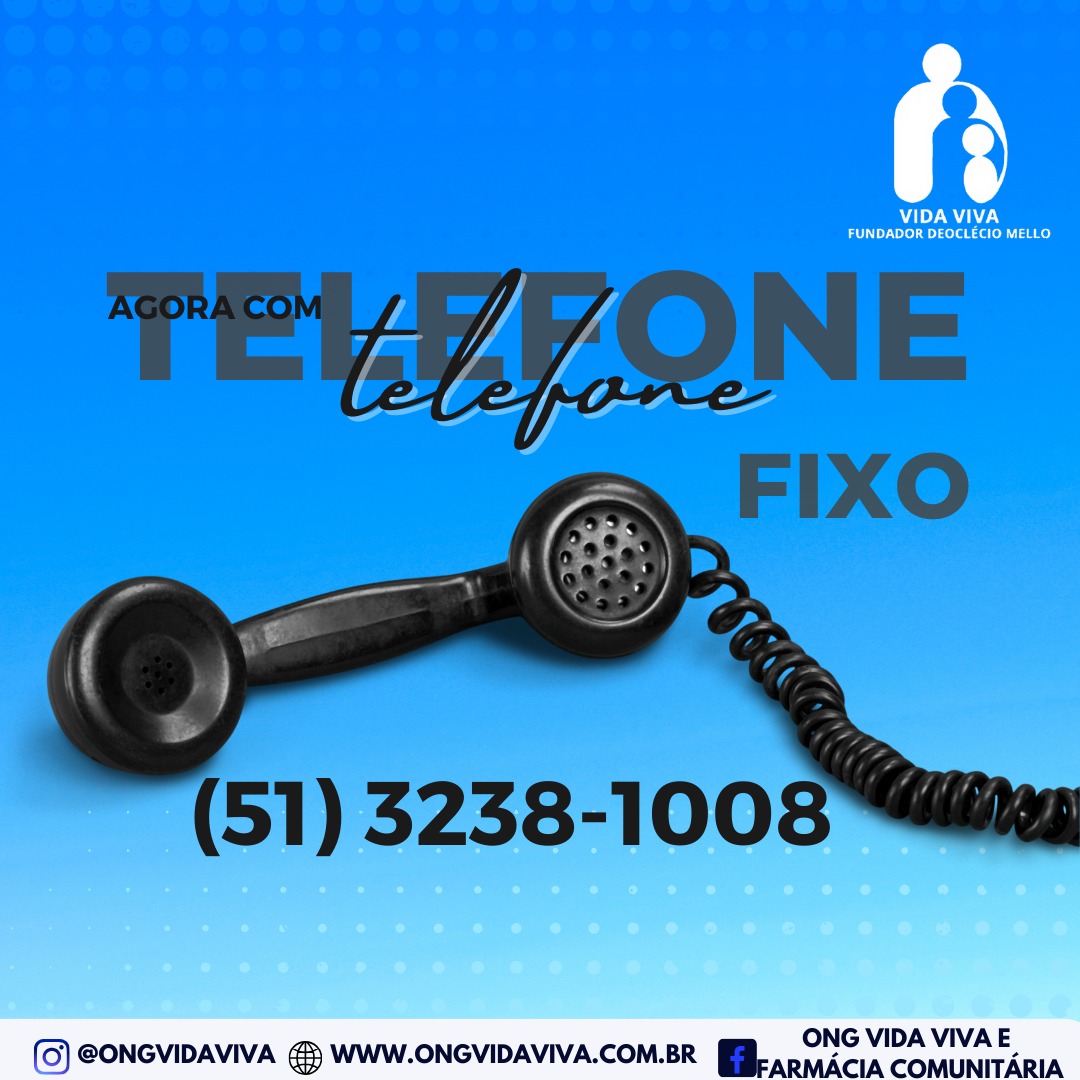 A ONG AGORA TEM TELEFONE FIXO! – Ong Vida Viva